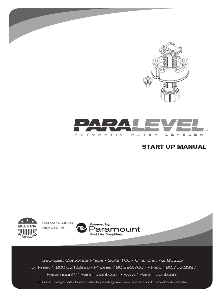 Paralevel Start Up Manual | PDF | Manufactured Goods | Equipment