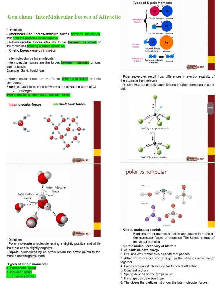 Gen Chem IMFA | PDF | Intermolecular Force | Chemical Polarity
