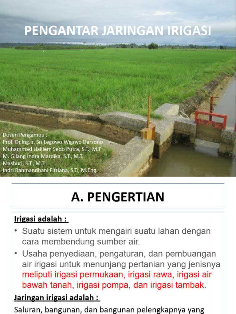 Irigasi Pertemuan 1 - PENGANTAR - JARINGAN - IRIGASI | PDF | Sains ...
