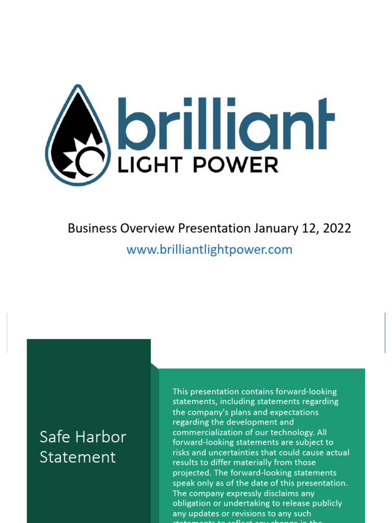 Brilliant Hydrino Overview - Presentation | PDF | Photovoltaics ...