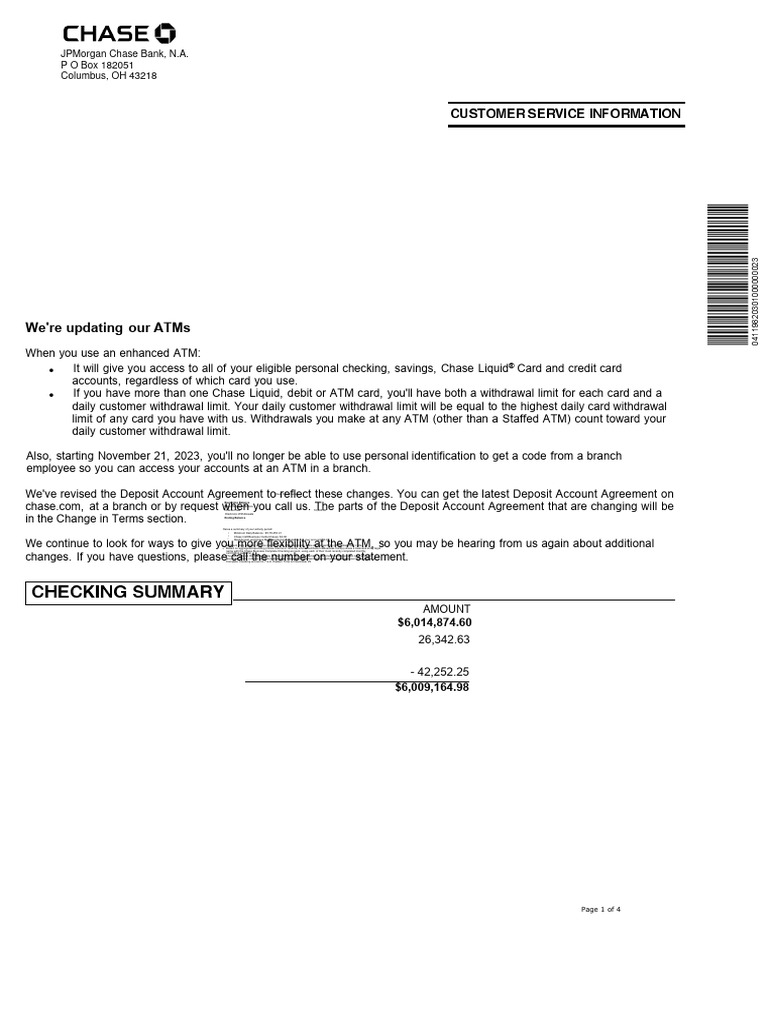 Chase Statement Heavy Construction LLC Dec | PDF | Chase Bank ...