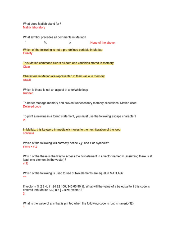 MATLAB Terms | PDF | Matlab | Information Technology