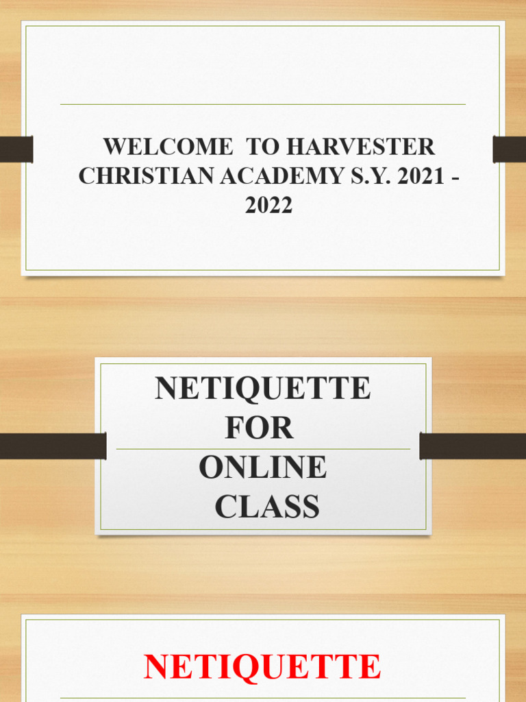 Netiquette For Online Class | PDF