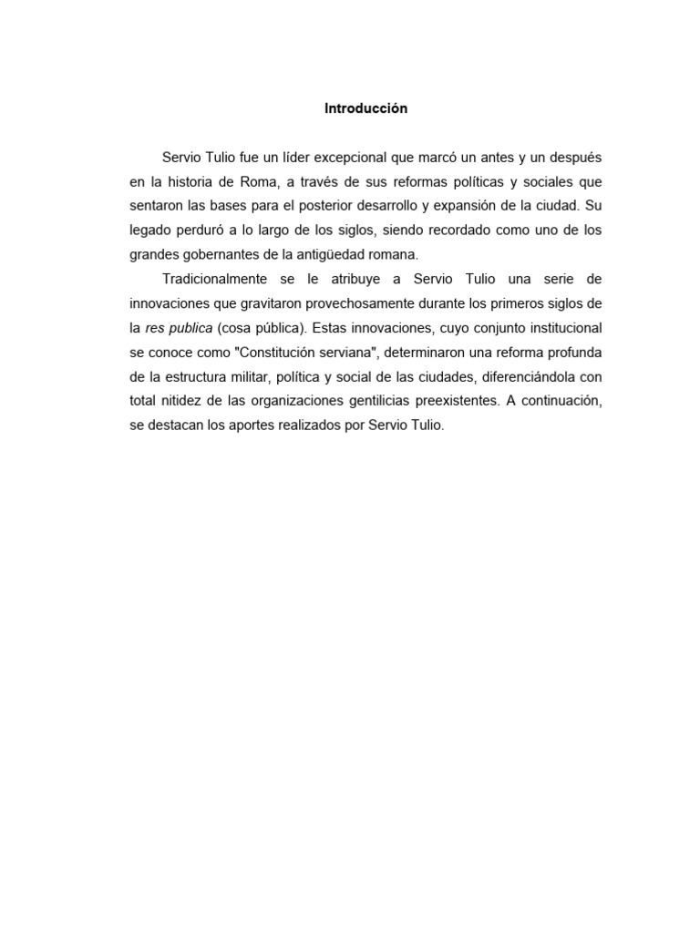 Reforma Servio Tulio | PDF | Roma antigua | Republica Romana