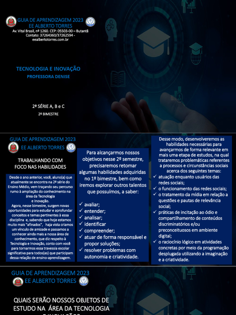 Guia De Aprendizagem Tecnologia E Inovação 2 Série 2º Bimestre