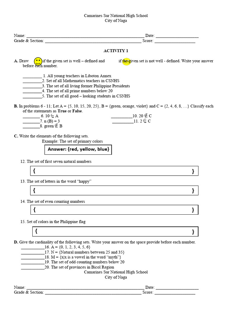 ACTIVITY 1-2 Math 7 2022 | PDF | Mathematics