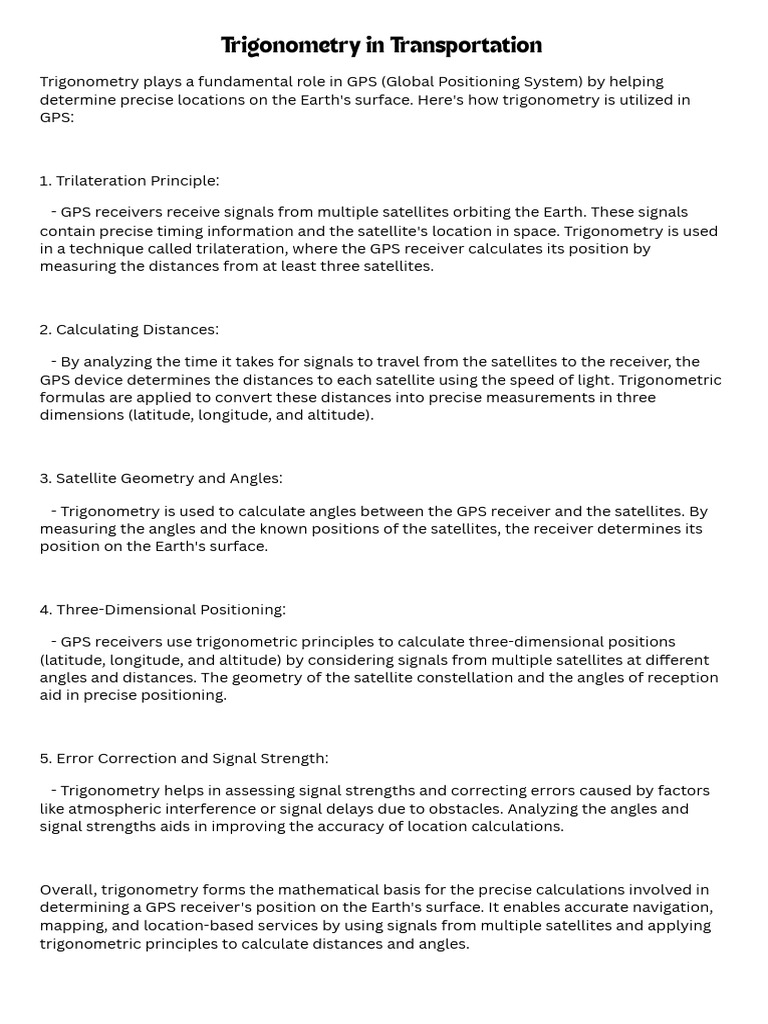 Trigonometry in Transportation | PDF