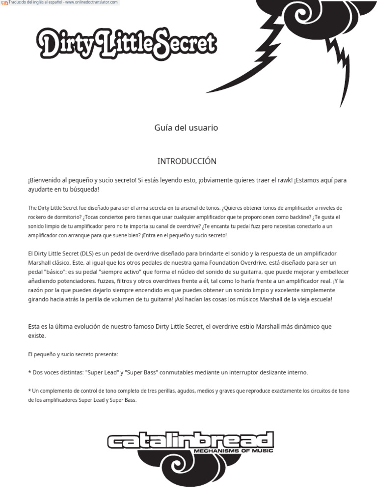 Manual Catalinbread DLS MkIII Es | PDF | Guitarras | Fuente de alimentación
