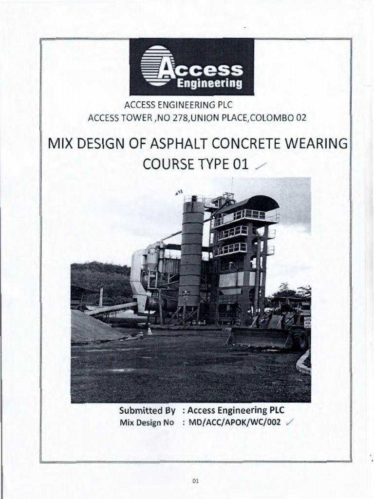 Asphalt Concrete Wearing Course Design | PDF | Materials | Physical ...