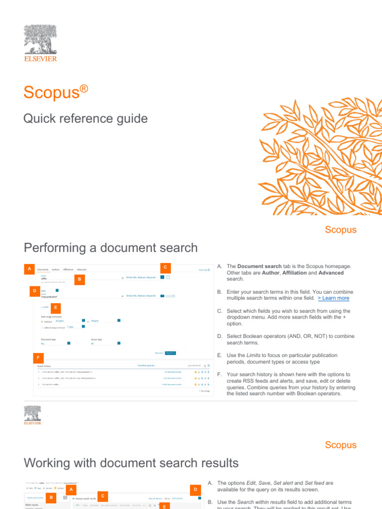 Scopus® Quick Reference Guide | PDF | Citation | Index Term