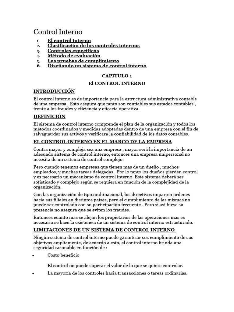 Control Interno | PDF | Auditoría | Contabilidad