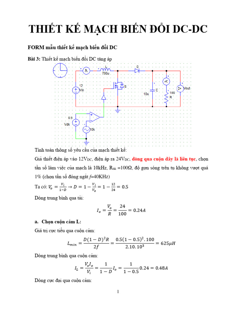 THIET KE MACH DC-DC - Goi SV | PDF