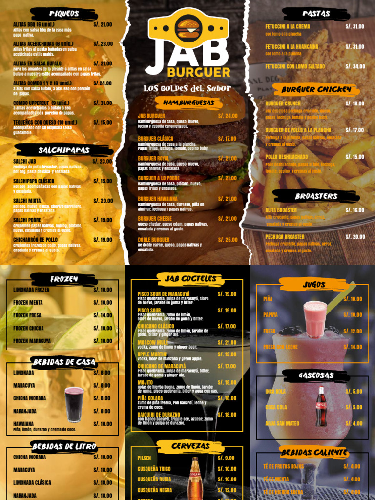 JAB BURGUER CARTA ABRIL 2023 | PDF | Hamburguesas | ensalada