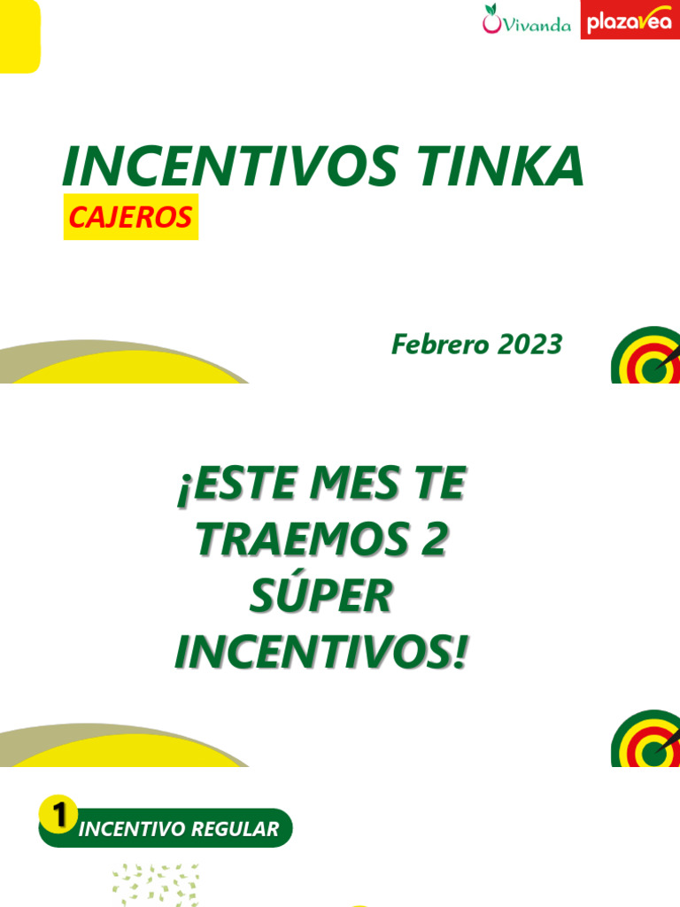 Incentivos CAJEROS - Tnka - SPSA Febrero 2023 | PDF