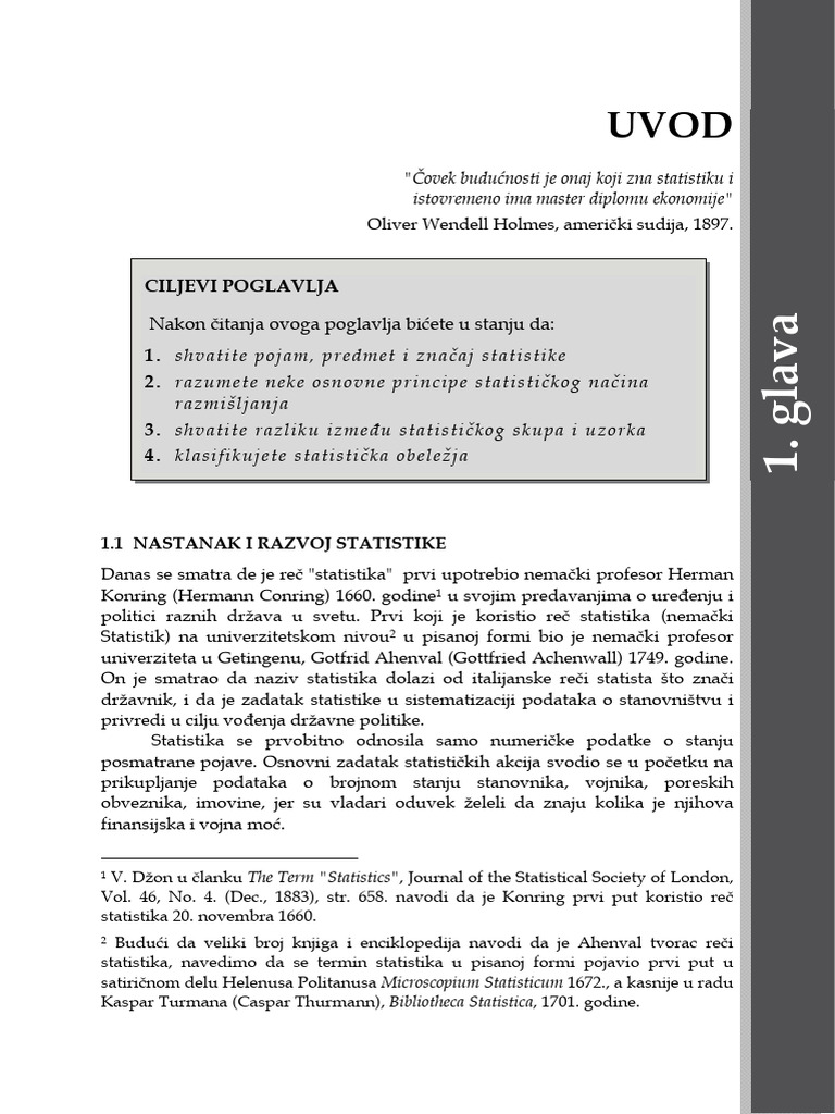Osnovi Statistike - UVOD | PDF