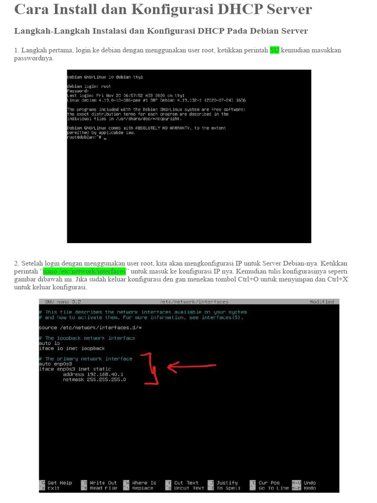 Cara Install Dan Konfigurasi DHCP Server | PDF