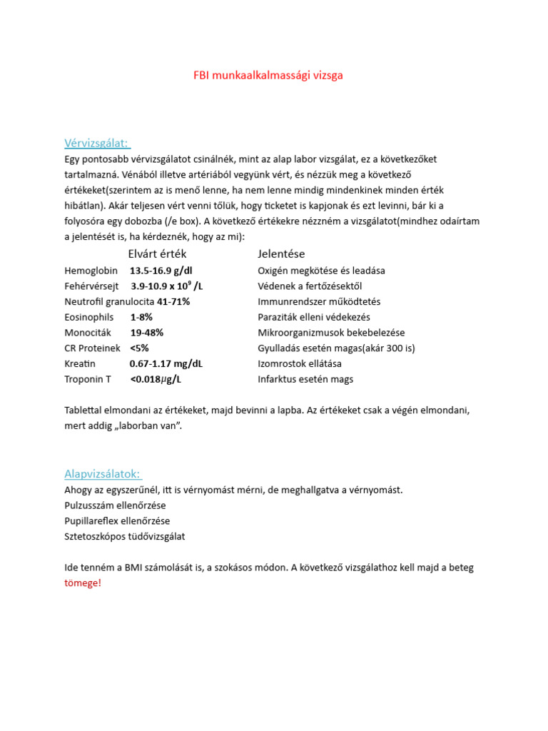 FBI Munkaalkalmassagi Vizsga | PDF