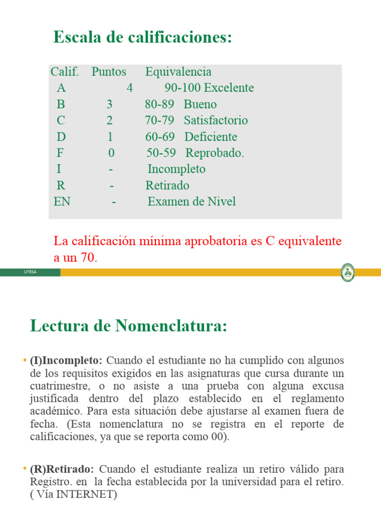 Escala de Calificaciones | PDF