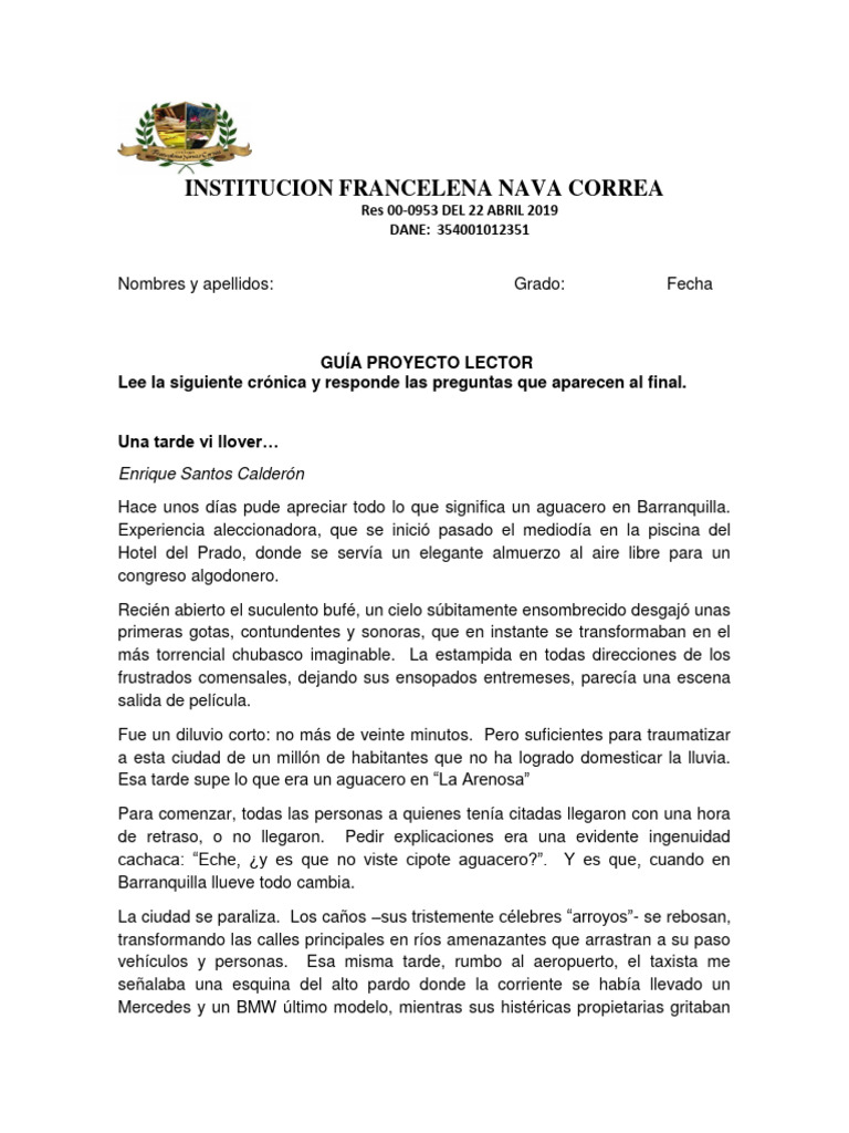Proyecto Lector Séptimo Grado | PDF | Ciencias de la Tierra | Hidrología