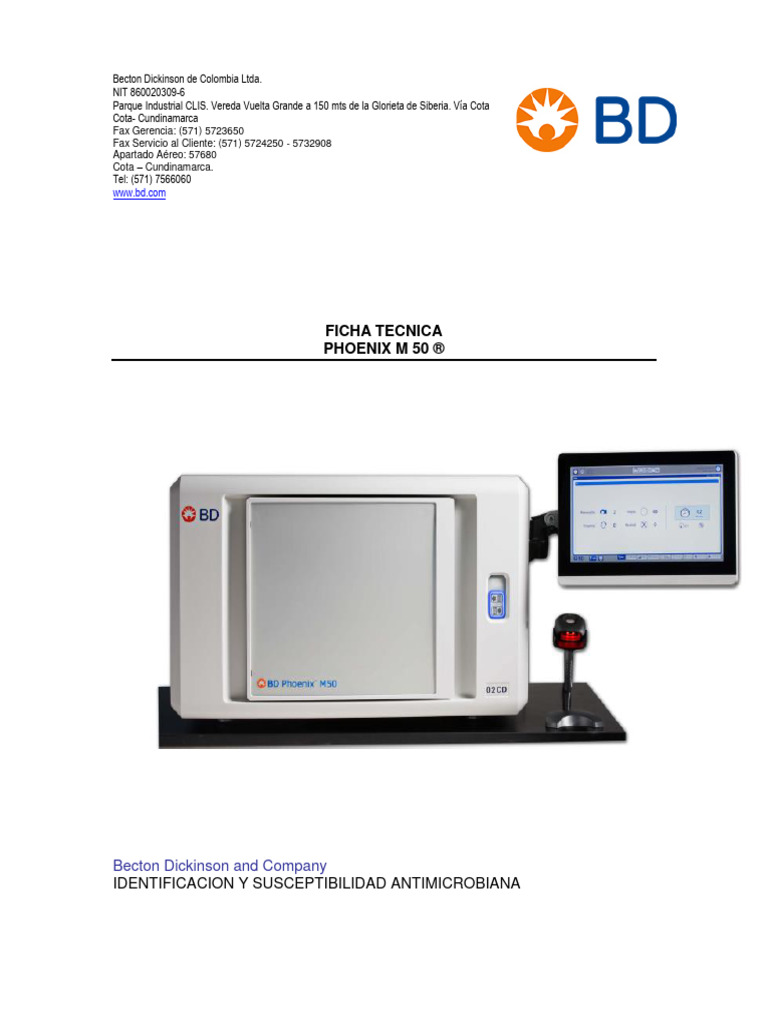 Ficha Tecnica BD Phoenix M50 | PDF | Las bacterias | Antimicrobiano