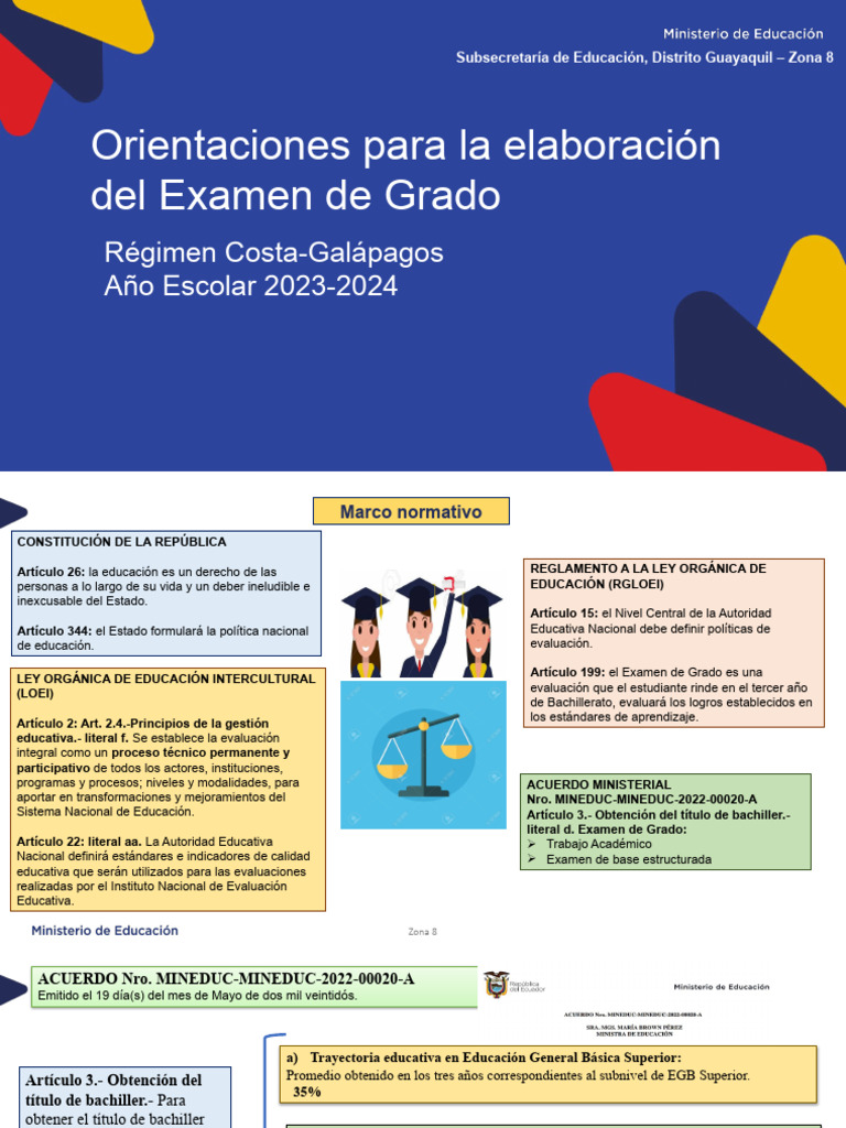 Orientaciones Examen de Grado 2023-2024 | PDF | Caso de estudio | Plan de estudios
