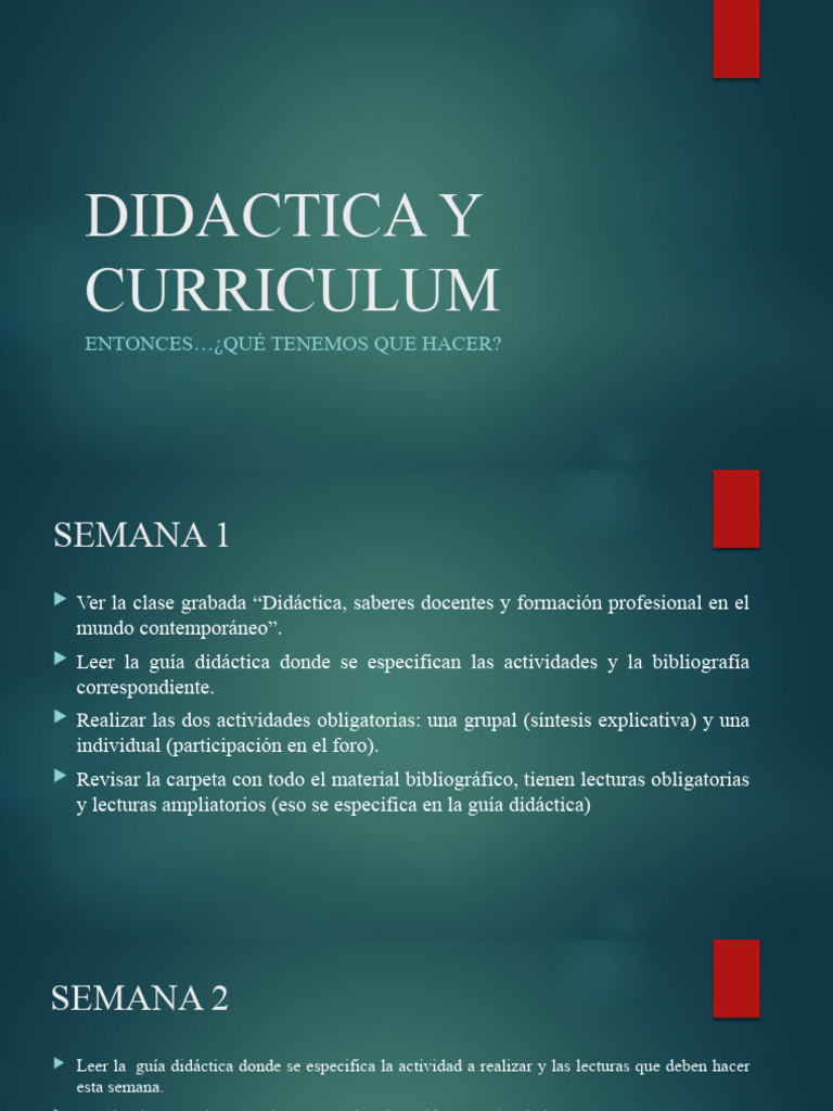 Didactica y Curriculum - Power | PDF | Plan de estudios | Enseñando