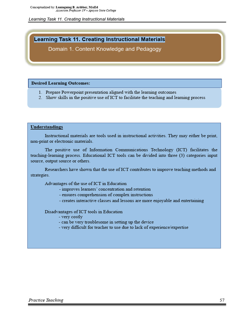 Learning Task 11 | PDF | Educational Technology | Learning
