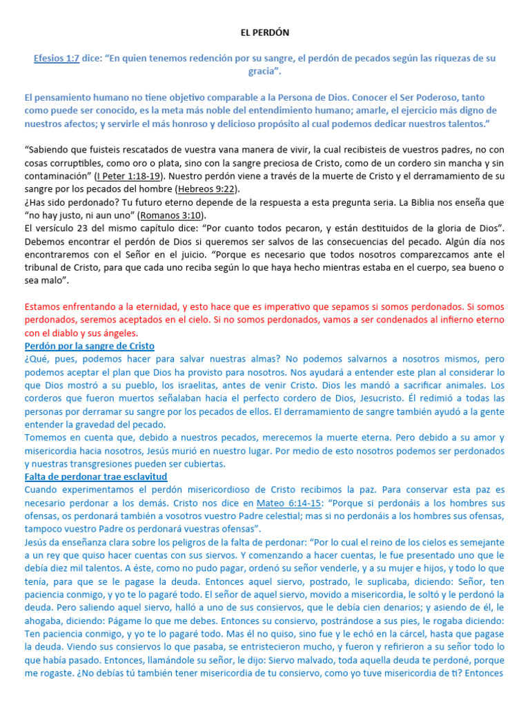 El Perdón | PDF | Pecado | Perdón
