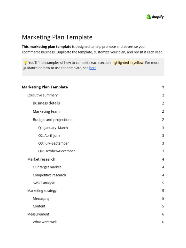 Ecommerce Marketing Plan Template | PDF | Marketing | Public Sphere