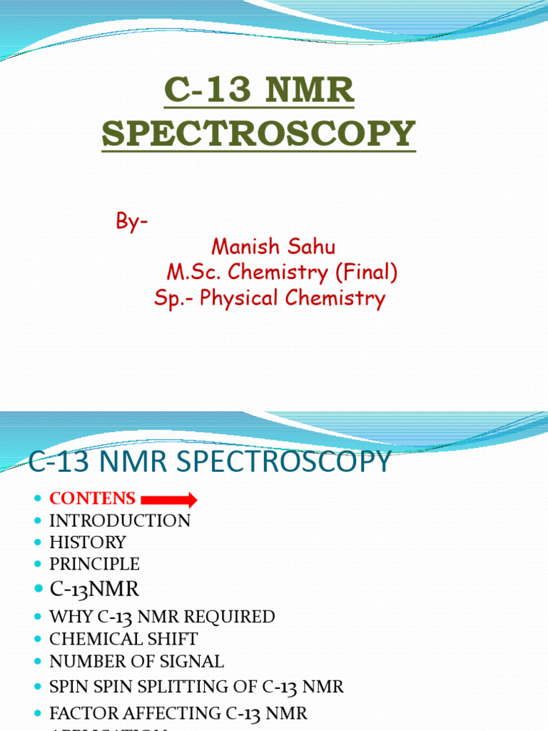 C 13nmr 200309121906 | PDF | Nuclear Magnetic Resonance | Carbon 13 Nuclear Magnetic Resonance
