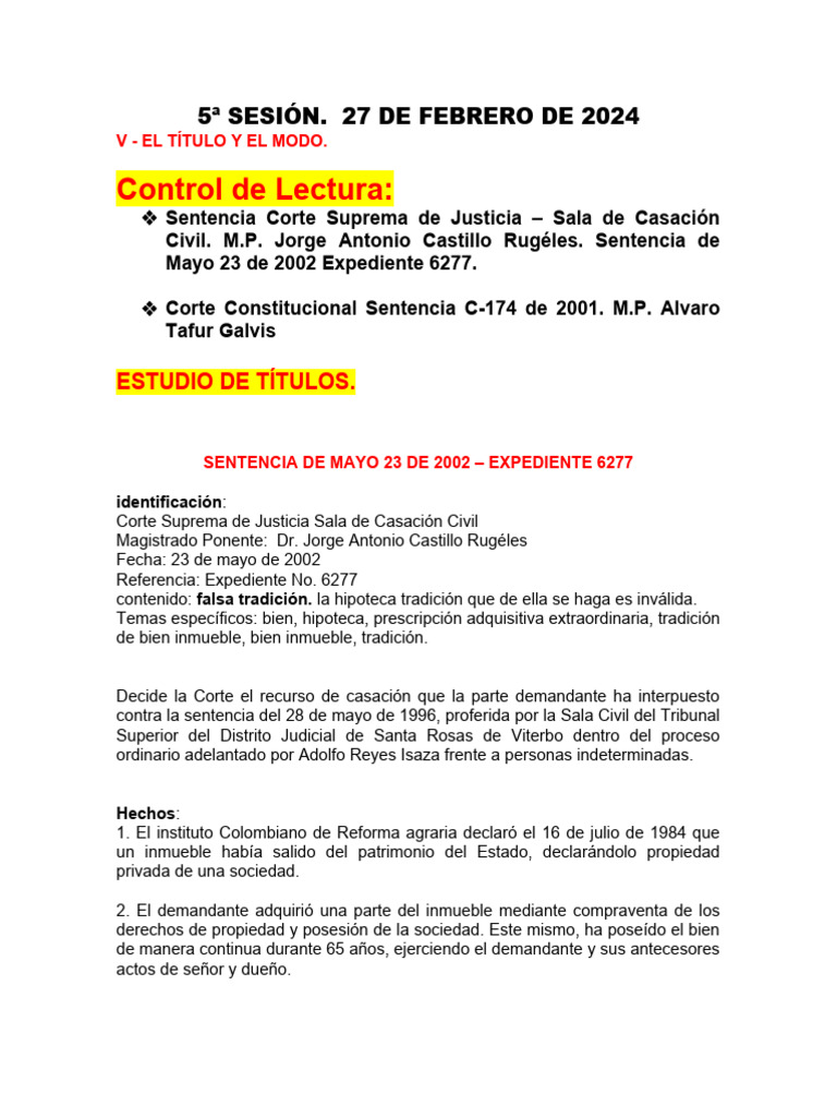Control de Lectura - Titulo y Modo | PDF | Propiedad | Principios éticos
