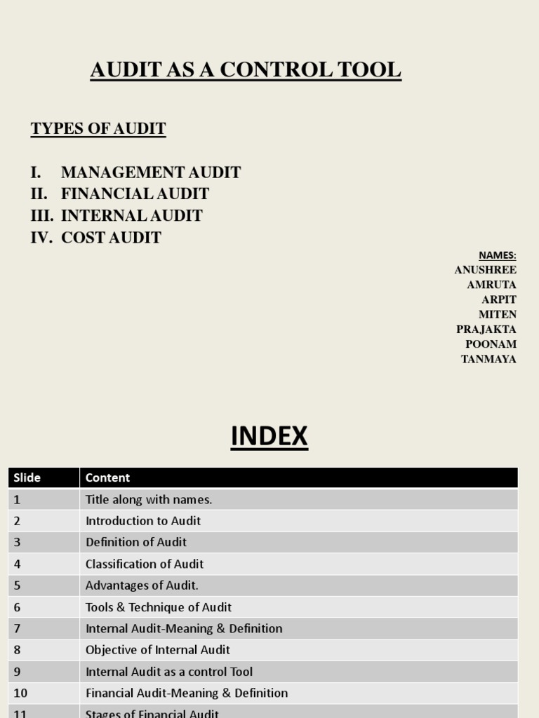 Audit As A Control Tool | PDF | Internal Audit | Audit