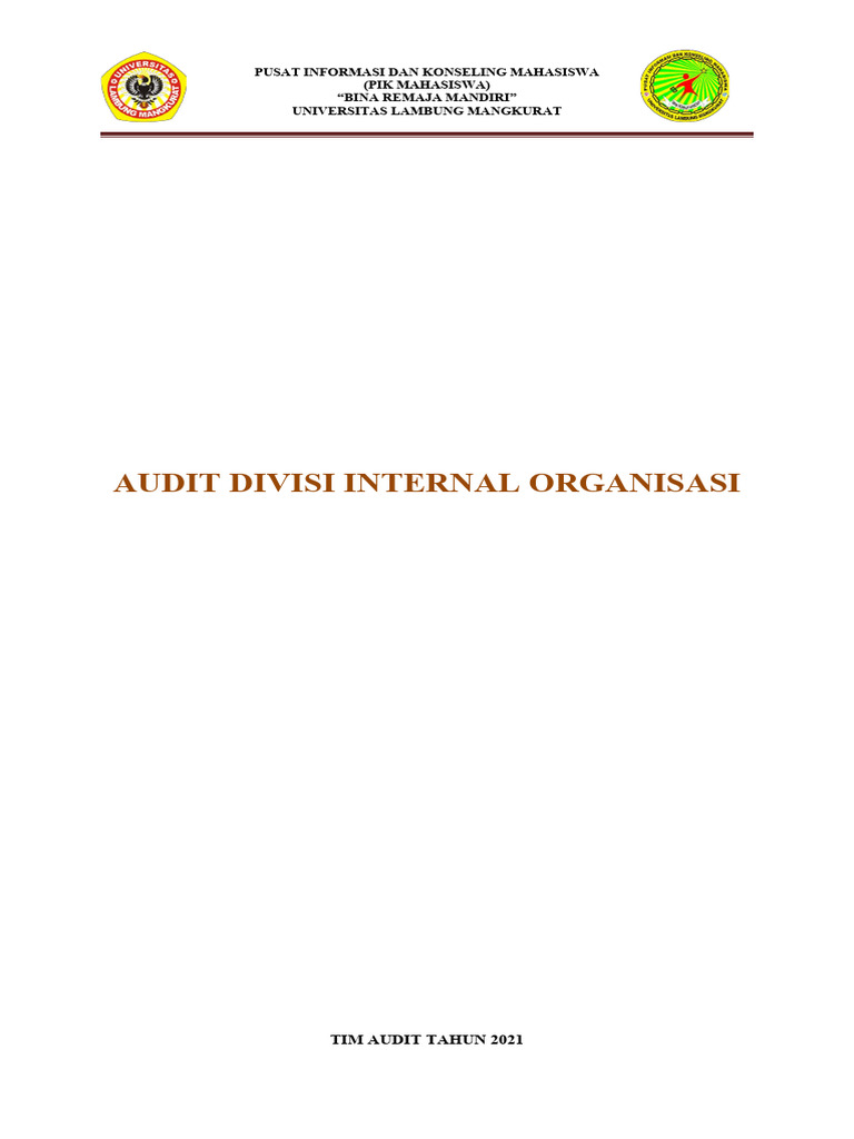 Audit Divisi Internal PIK Mahasiswa 2021 | PDF