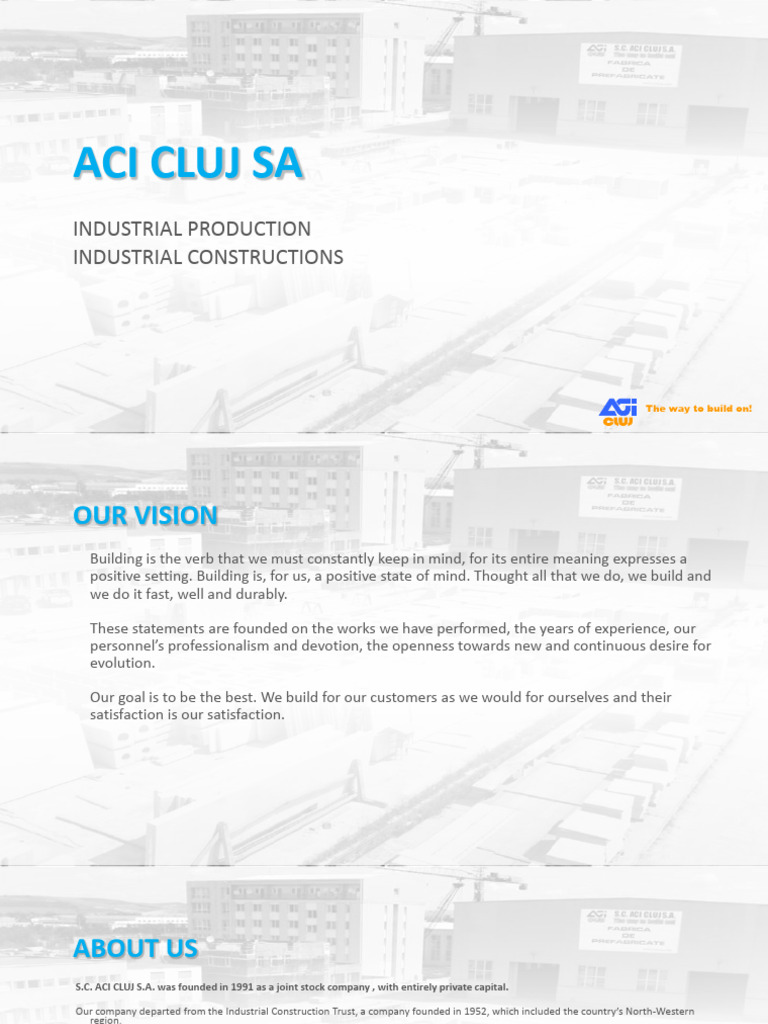 ACI Cluj: Industrial Construction Overview | PDF | Concrete | Precast ...