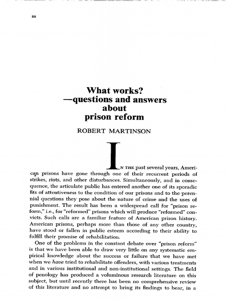 1974 Martinson | PDF | Recidivism | Prison
