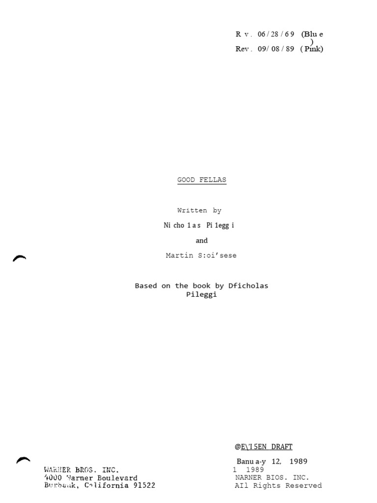 Screenplay Goodfellas | PDF