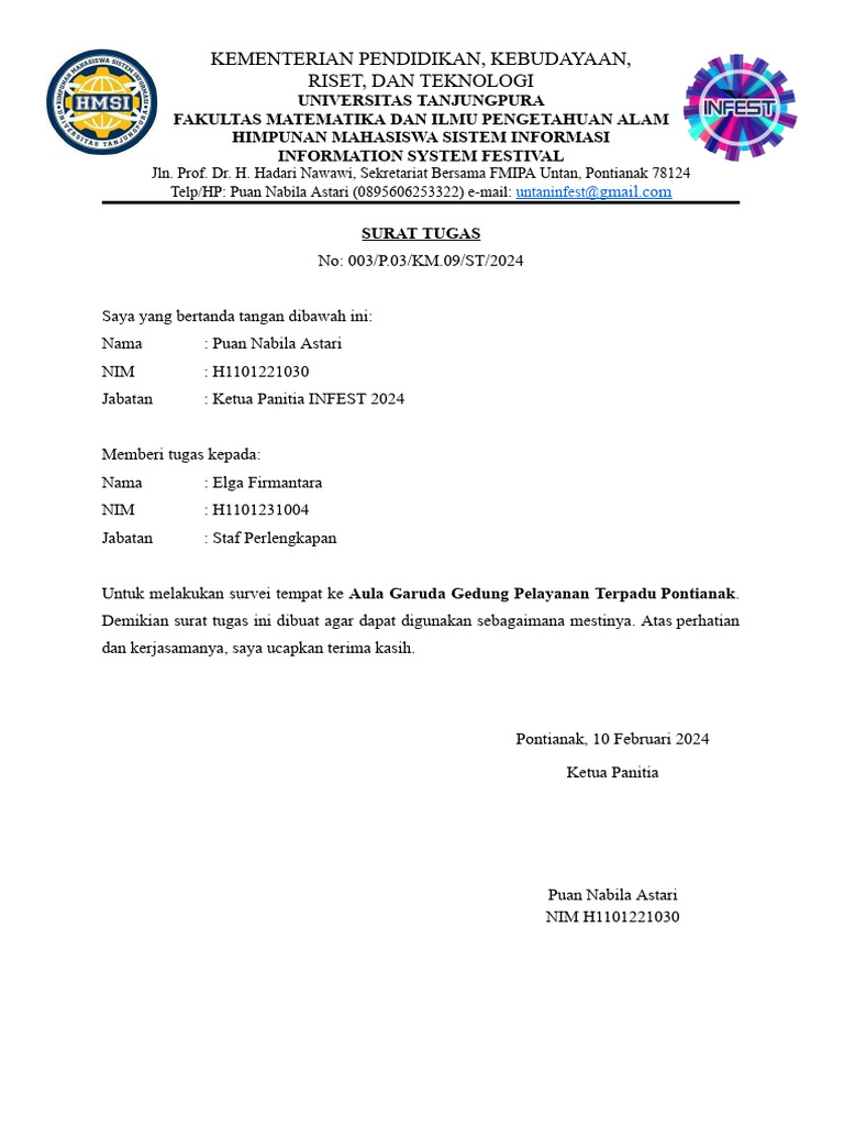 003-Surat Tugas | PDF