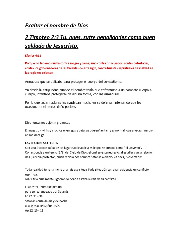 Exaltar El Nombre de Dios | PDF | Satán | Jesús