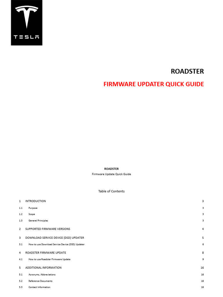 Roadster Firmware Updater Quick Guide - v1 | PDF | User Interface ...