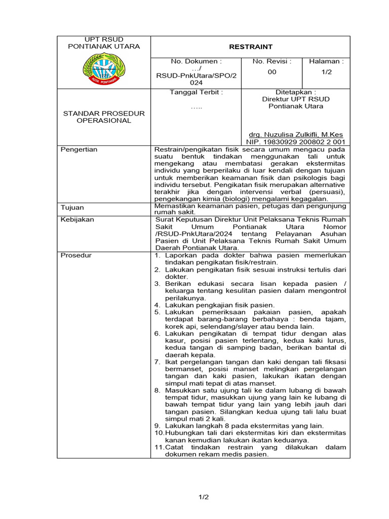 SPO Restraint | PDF | Pengembangan Diri