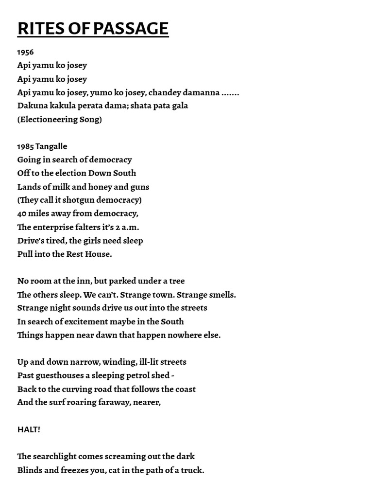 Rites of Passage | PDF