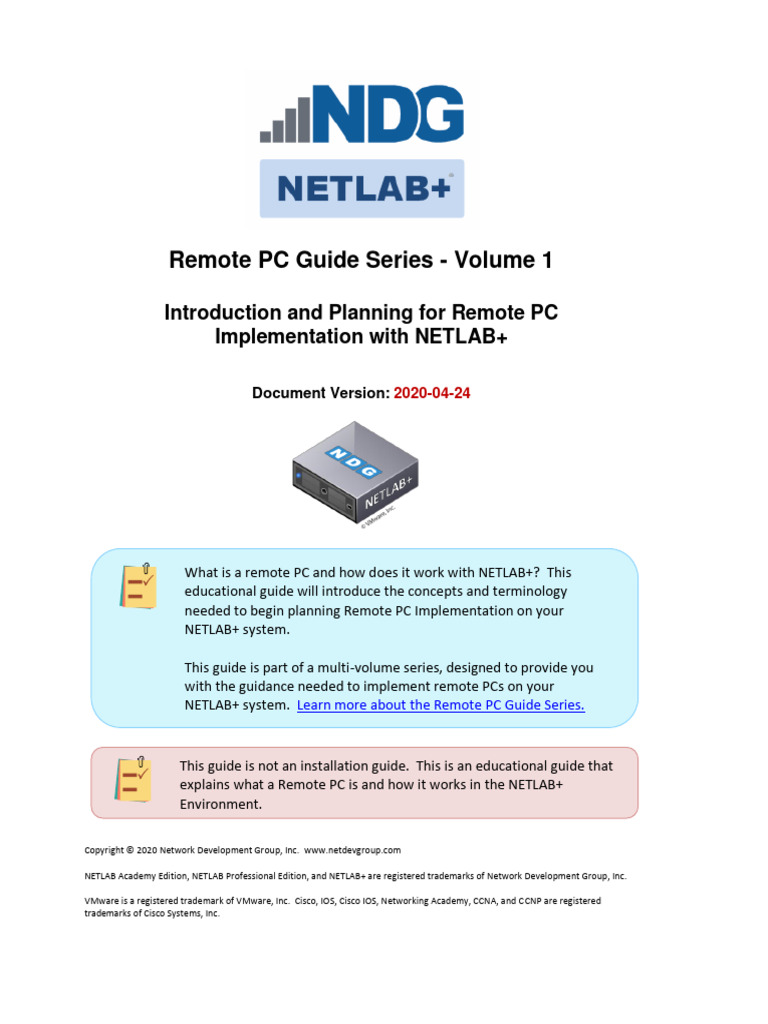 Netlab Remote PC Guide Vol 1 Introduction | PDF | Virtual Machine | Ip Address