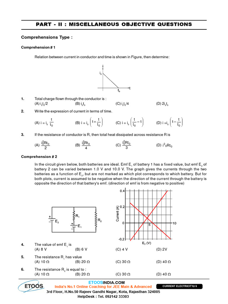 Current-Electricity MCQ 2 | PDF | Series And Parallel Circuits | Resistor
