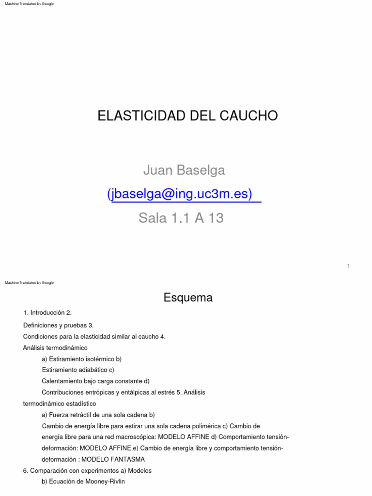 Rubber Elasticity | PDF | Estrés (Mecánica) | Gases