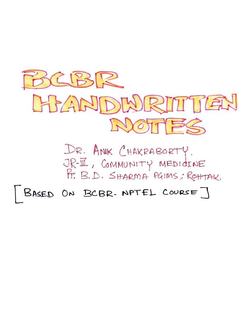 BCBR Handwritten Notes | PDF | Self-Improvement | Wellness