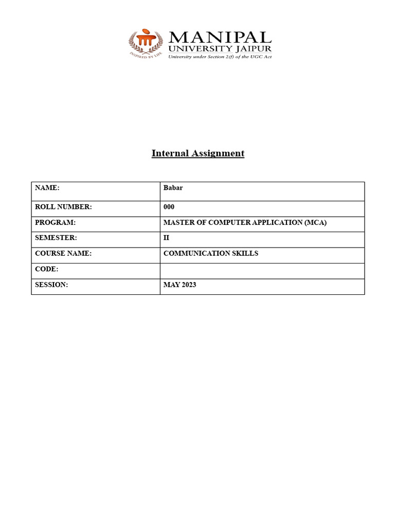 Communication Skills ASSIGNMENT | PDF | Communication | Reading ...