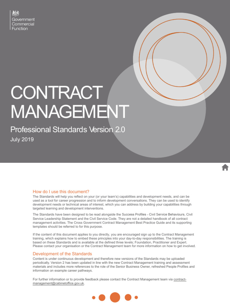 Contract Management Standards Guide | PDF | Procurement | Expert