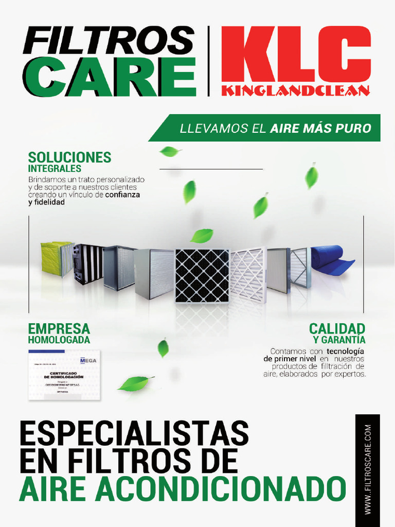 Ficha Tecnica de Filtros KLC Care | PDF