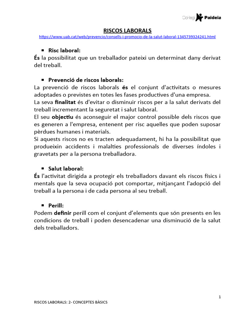 1.2 Activitat Risc Laboral | PDF