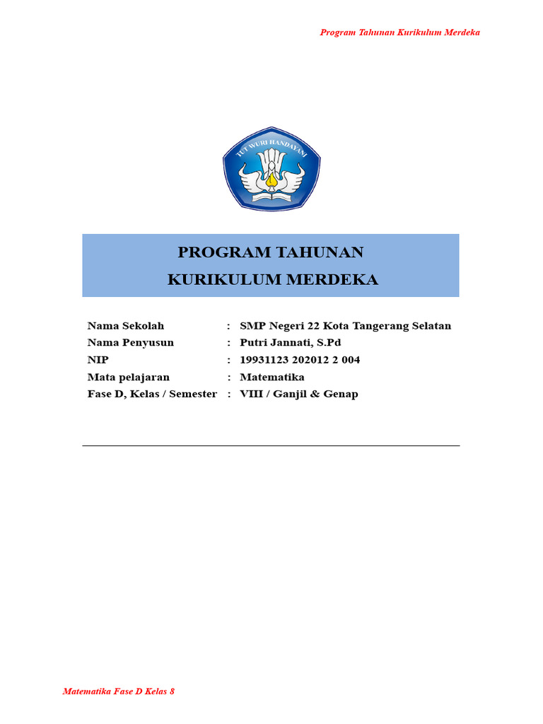 PROTA KURIKULUM MERDEKA Sip | PDF